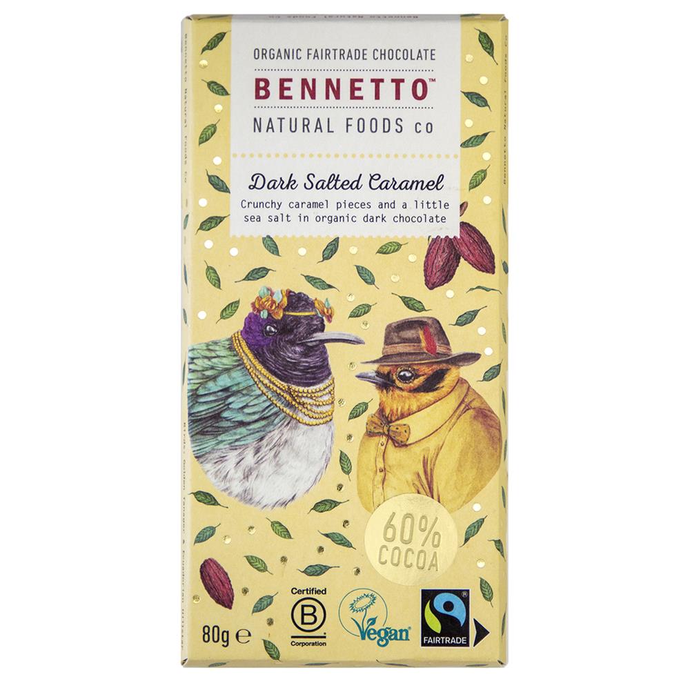 Bennetto Organic Chocolate Bar Salted Caramel 80g – RealFoodSource