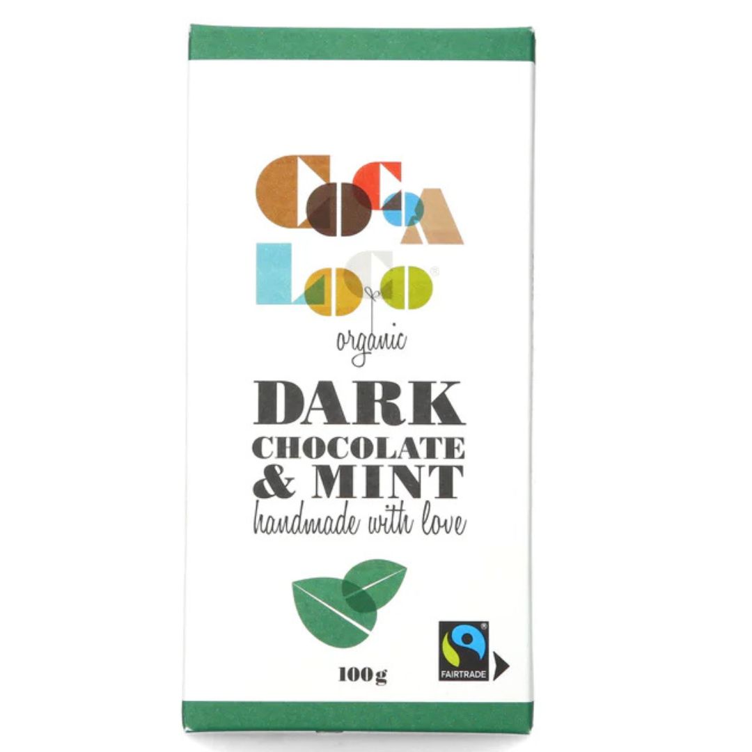 Coco Loco Organic Dark Chocolate Mint Bar 100g – RealFoodSource