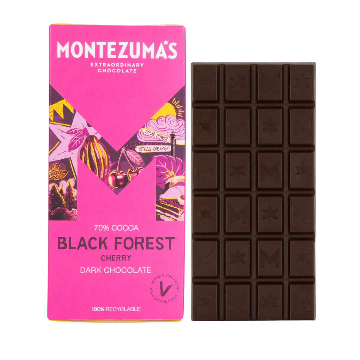 Montezuma's Black Forest - Dark Chocolate with Cherry – RealFoodSource