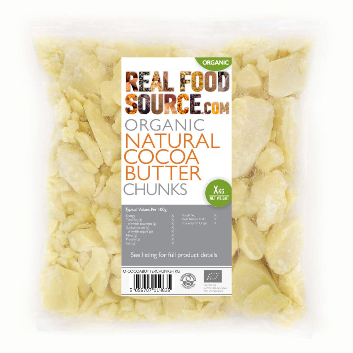 Organic Natural Cocoa / Cacao Butter Chunks – RealFoodSource