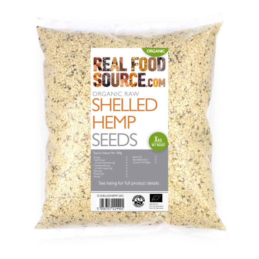 Organic Shelled Hemp Seeds 1kg Savvy Saver Pack – RealFoodSource