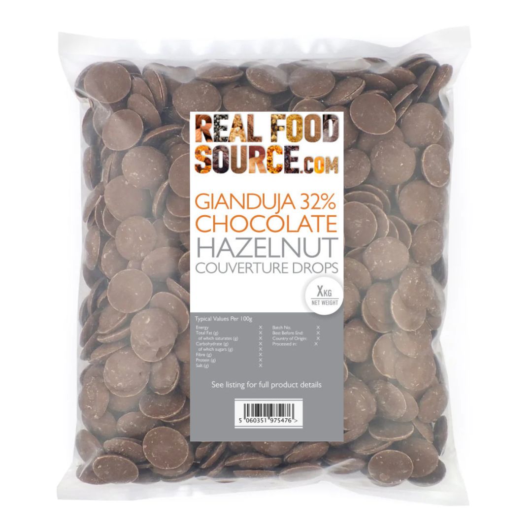 Gianduja Hazelnut 32% Chocolate Couverture Drops – RealFoodSource