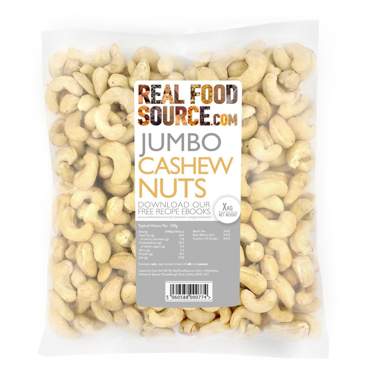 Cashew Nuts Whole Jumbo – RealFoodSource